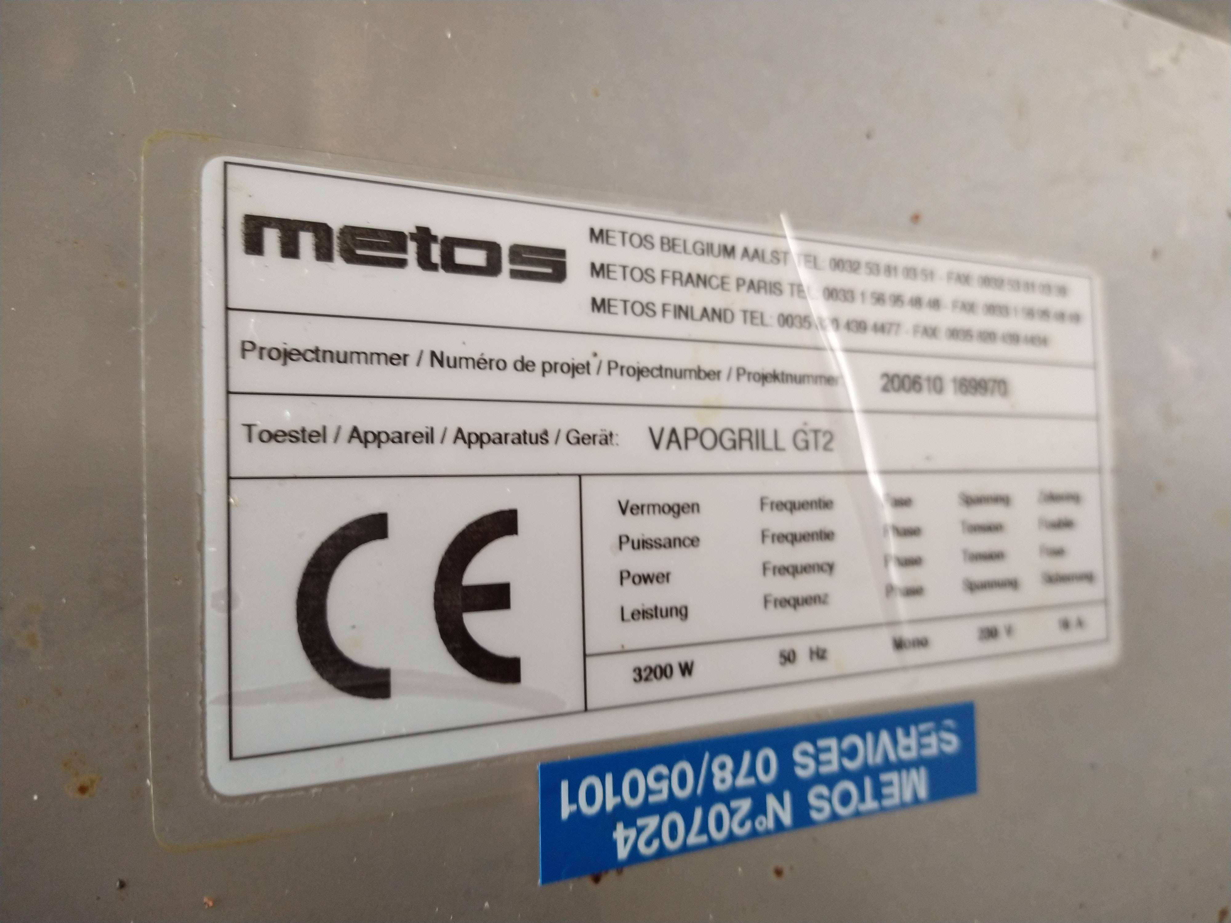 Grill Metos Vapogrill GT2 second hand for sale used 2nd hand rubbens ...